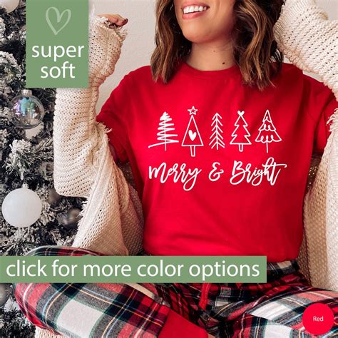 Christmas Tree Shirt Merry And Bright Shirt For Women Merry Bright