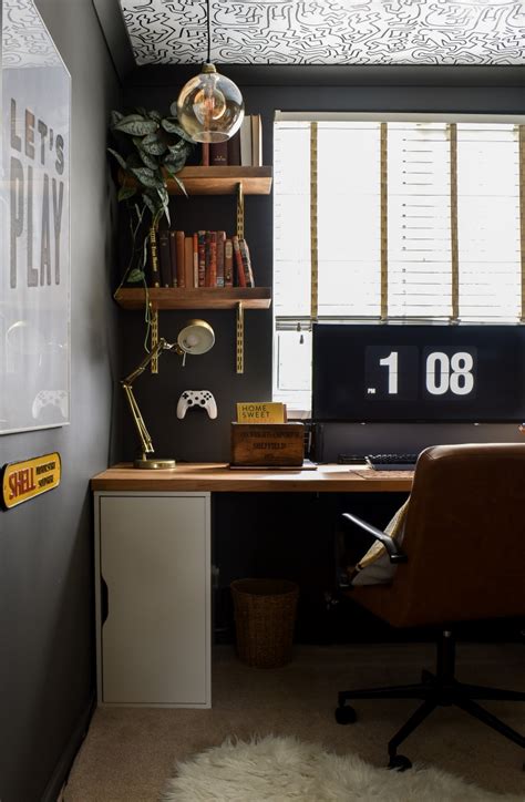 Man Cave Office Reveal How To Create A Unique Workspace For Him