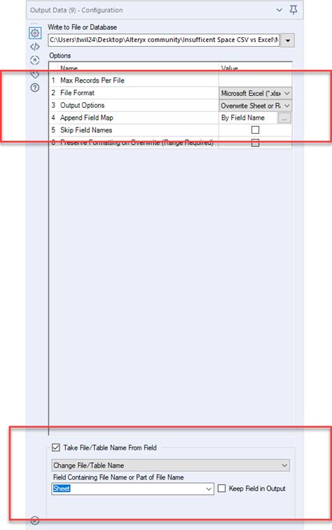 Solved Insufficient Space In Csv Output Alteryx Community