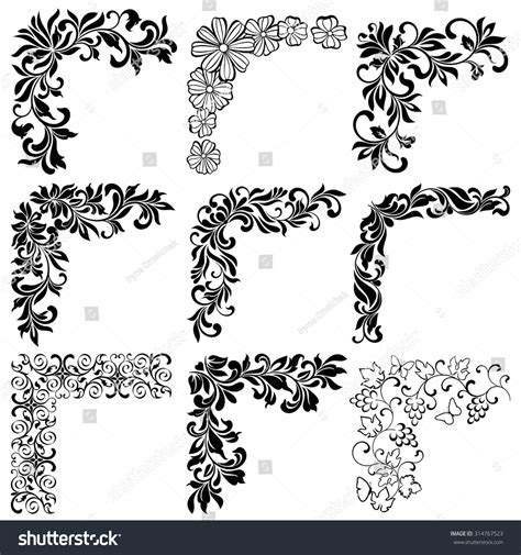 Collection Vintage Angular Frames Stock Vector Royalty Free Shutterstock