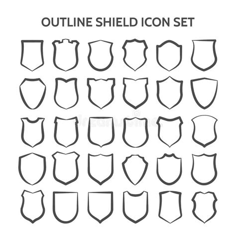 Outline Shield Frames Stock Vector Illustration Of Guard 245595014