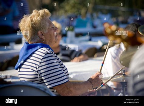 Musician At Fete Des Vendanges Banyuls Sur Mer France Stock Photo Alamy