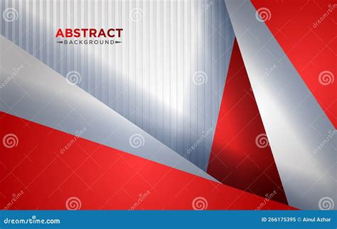 Abstract Red And White Triangle Overlapping Layers Geometric Background A Combination Stock