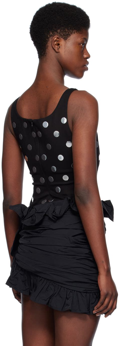 AREA Black Polka Dot Bodysuit AREA