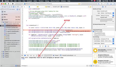 Ios There Is A Fatal Error For Navigationbar In Swift Stack Overflow