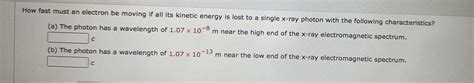 Solved How Fast Must An Electron Be Moving If All Its