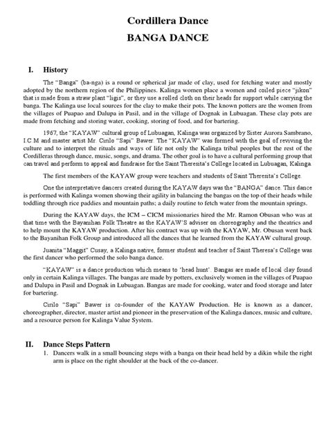 The Origins And Steps Of The Traditional Kalinga Banga Dance Pdf Dances Necklace