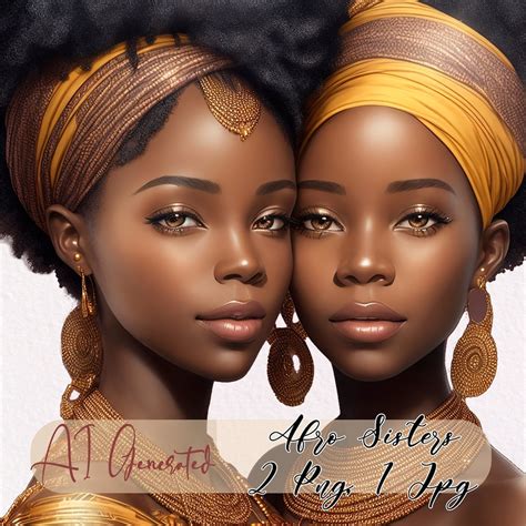 Black Sisters Clipart Sister Girls Clipart Afro Sisters Best Friends
