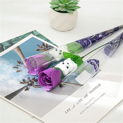 1 Pc หมีประดิษฐ ์ Rose Bouquet โรแมนติก Diy สบู ่ ดอกไม ้ ของขวัญวันวา