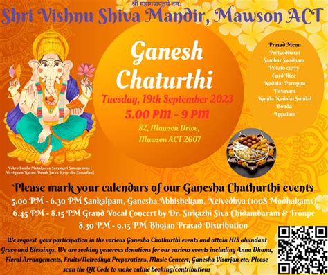 Ganesh Chaturthi Program And Musical Concert Tue 19 Sep Sri Vishnu