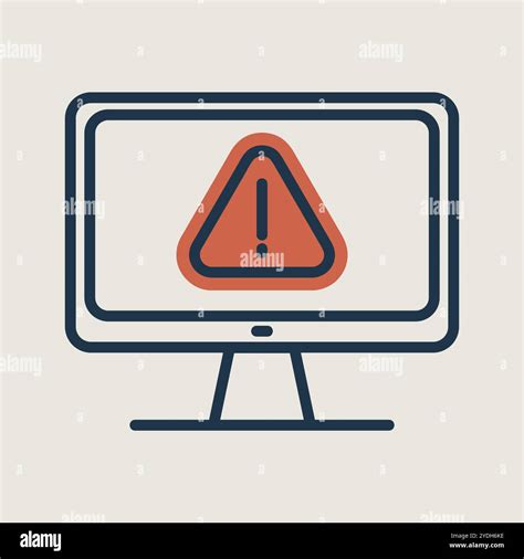 Computer Warning Vector Icon Simple Digital System Error Security Sign Graph Symbol For Your