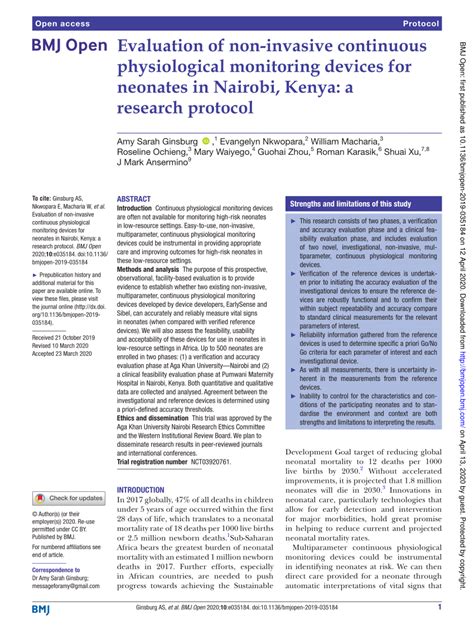 Pdf Evaluation Of Non Invasive Continuous Physiological Monitoring Devices For Neonates In