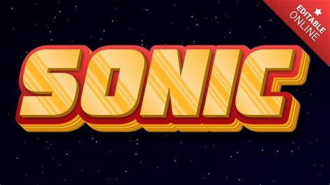 Sonic Effet Jaune Sur Le Prix Générateur Deffet De Texte