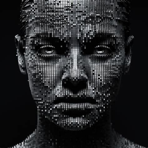 Dot Matrix Image Of A Character Premium Ai Generated Image