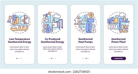 Types Geothermal Energy Onboarding Mobile App Stock Vector Royalty