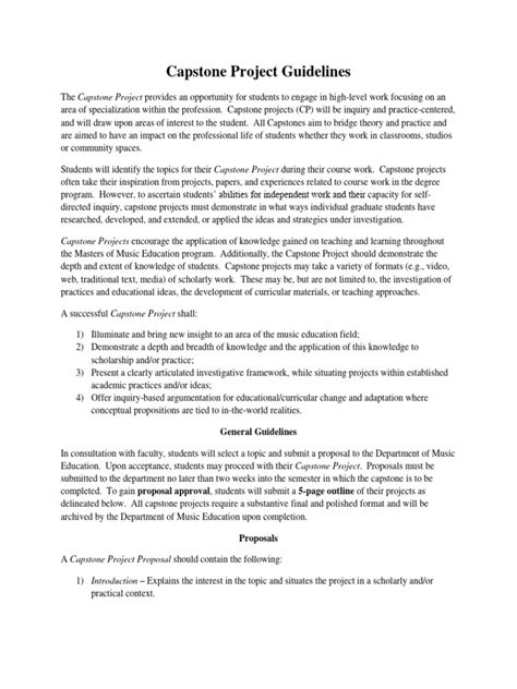 Capstone Project Guidelines Download Free Pdf Knowledge Inquiry