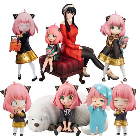 스파이 X 패밀리 미니 Pvc 피규어 15cm 6 개세트 10cm 아냐 로이드 포저 요르 포저 피규어 만화 인형