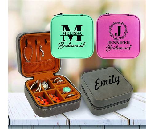 Personalized Bridesmaid Jewelry Box Bridal Party Jewelry Case