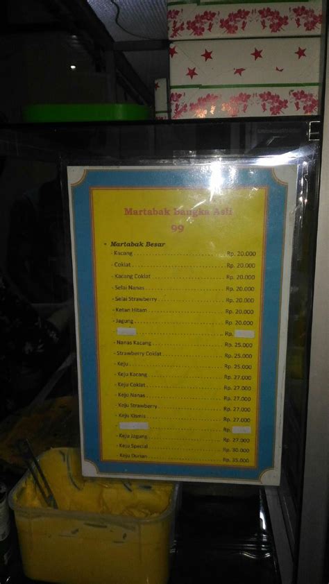 Carta Del Restaurante Martabak Bangka Asli 99 Kotabumi Kotabumi