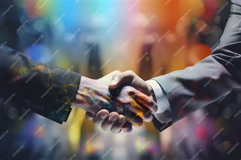 Premium Ai Image Business People Shaking Hands Generativ Ai