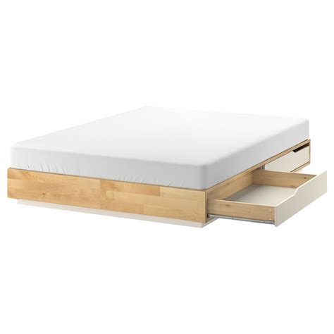 Основание двуспальной кровати с выдвижными ящиками - IKEA MANDAL ...