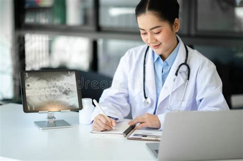 Medical Technology Concept Doctor Working With Mobile Phone And