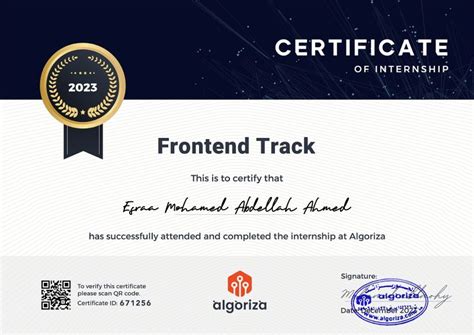 Esraa Mohamed On Linkedin Thrilled To Announce You That I Completed My Frontend Internship With