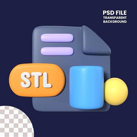 Premium Psd Stl File Extension 3d Illustration Icon