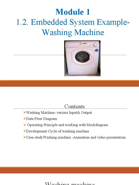 Module 1 12 Embedded System Example Washing Machine Pdf Washing Machine Manufactured Goods