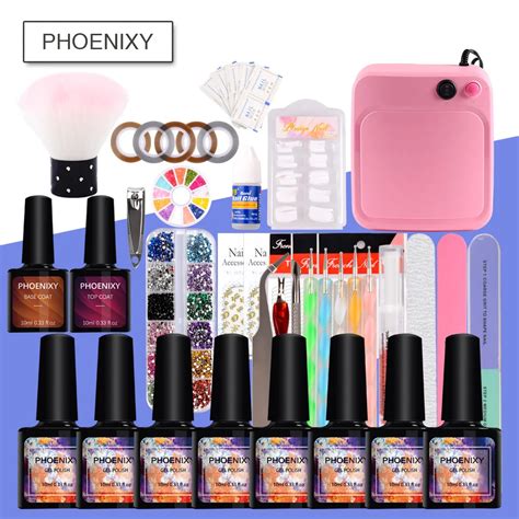 Полный Набор лаков для ногтей 36 Вт УФ сушилка лампа для 10 мл Гель лак Инструменты для дизайна