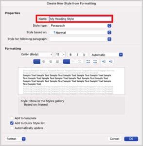 How To Create A Custom Heading Style In Microsoft Word For Mac