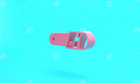 Pink Chainsaw Icon Isolated On Turquoise Blue Background Minimalism