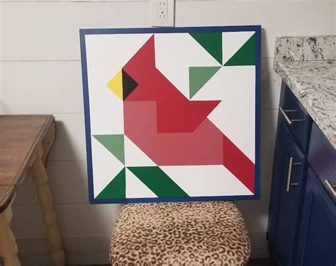 Cardinal Barn Quilt 2 X2 Etsy