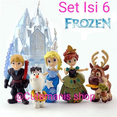 Jual Figure Frozen Elsa Ana Olaf Sven Cristoff Istana Set Isi 6