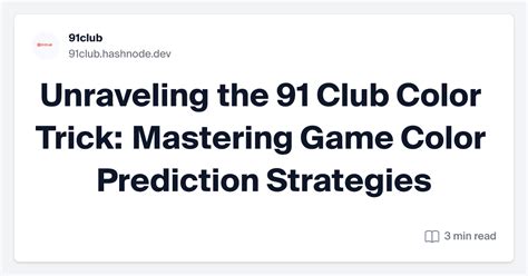 Unraveling The 91 Club Color Trick Mastering Game Color Prediction