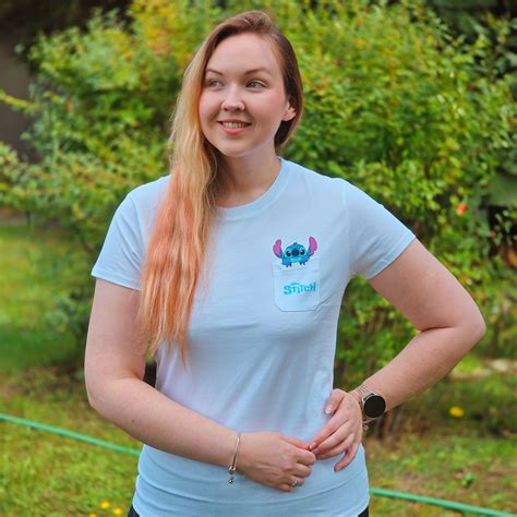 Stitch Pocket T Shirt Weiß Lilo And Stitch Elbenwald