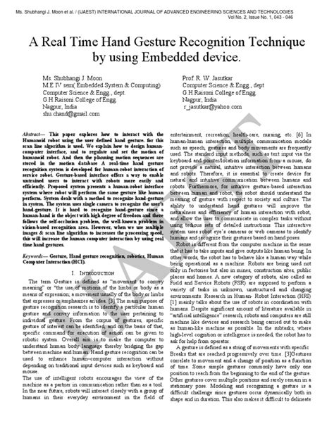 5 Ijaest Volume No 2 Issue No 1 A Real Time Hand Gesture Recognition