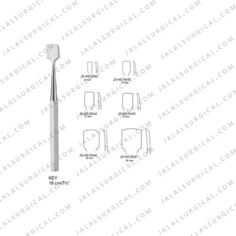 Key Elevator Surgical Instruments 190mm Long Jalal Surgical