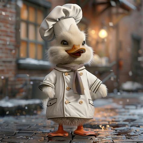Premium Photo A Cute Duck In A Chef Uniform Is The Unreal Engine Ai