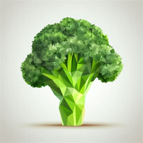 Polygonal Broccoli Minimalistic Green Vegetable Graphic Illustration Stock Illustration
