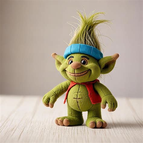 A Cute Troll Plush Toy Isolated On A White Background Premium Ai