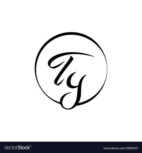 Initial Ty Letter Logo Design Template Abstract Vector Image