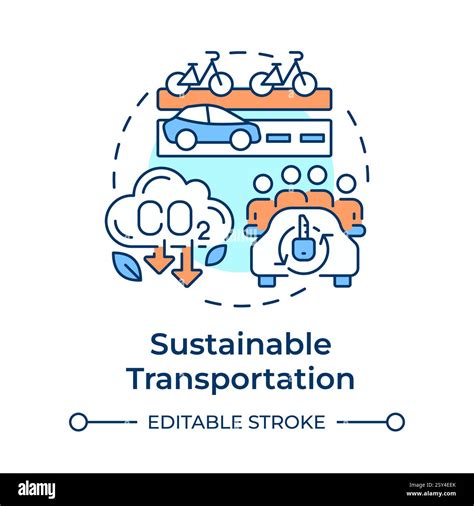 Sustainable Transport Multi Color Concept Icon Stock Vector Image And Art Alamy