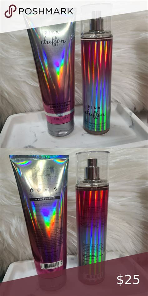 Pink Chiffon Bath And Body Works Bundle Fine Fragrance Mist And Body Cream