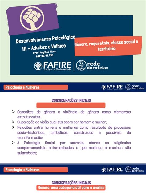 Gênero Raça Etnia Classe Social E Território Pdf Gênero