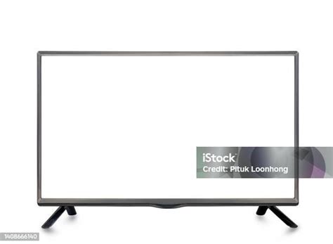 Tv Lcd Layar Datar 4k Atau Oled Mockup Monitor Hd Kosong Putih Dengan
