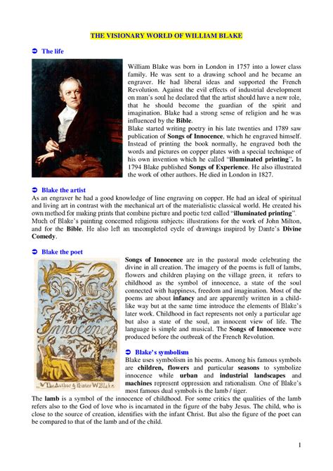 William Blake E Dante Docsity