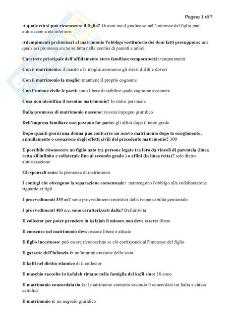 Paniere Diritto Di Famiglia Multiple Ordine Alfabetico