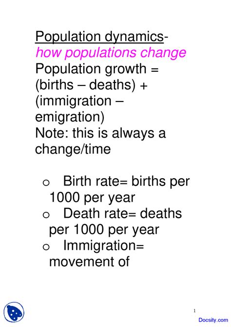 Population Dynamics Biology Of Human Beings Lecture Notes Docsity