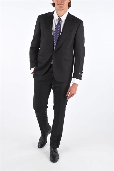 Corneliani Peaked Lapel Smok Leader One Button Suit Men Glamood Outlet